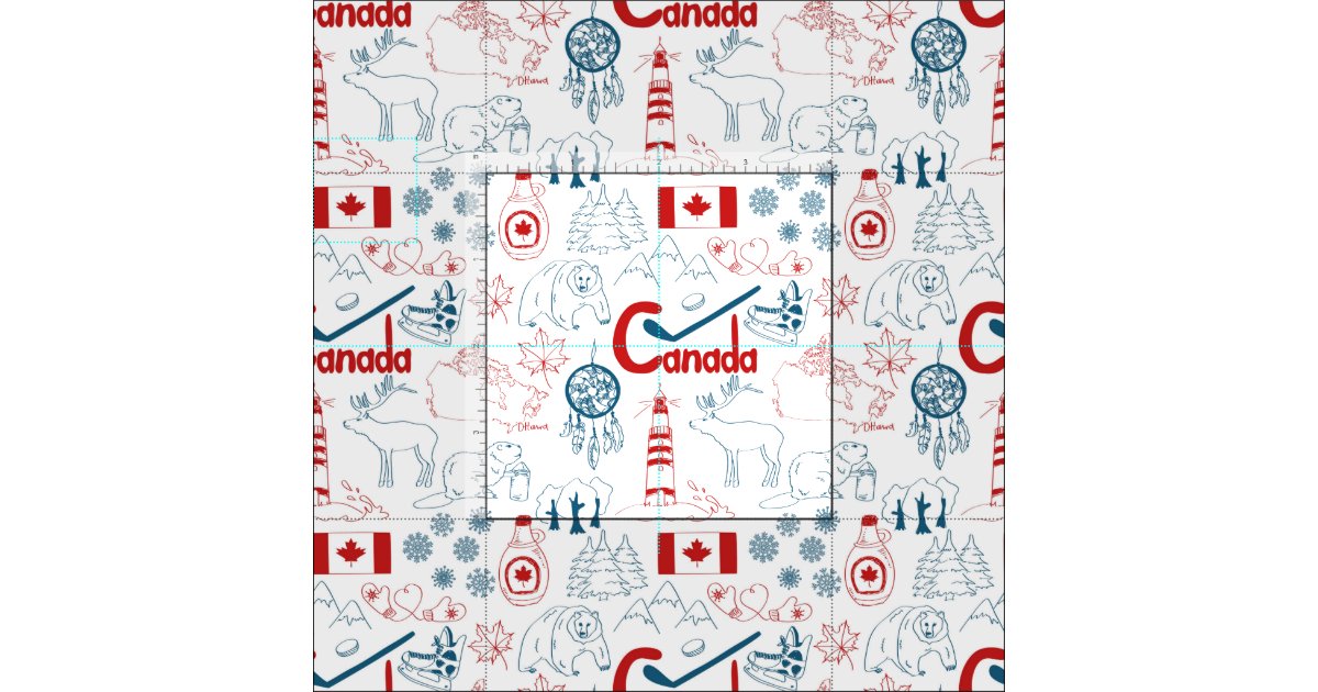 Canada | Symbols Pattern Fabric | Zazzle