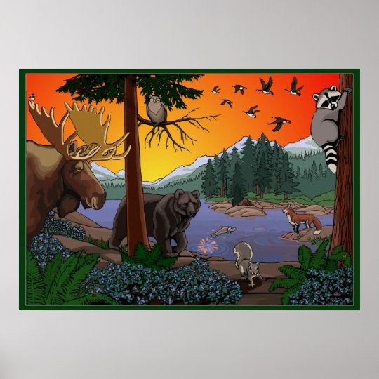 Canada Wildlife Kid's Art Posters & Prints | Zazzle.com