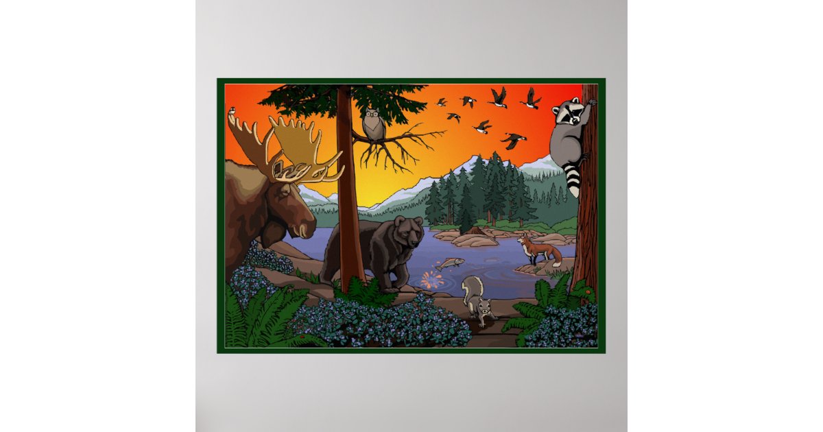 Canada Wildlife Kid's Art Posters & Prints | Zazzle