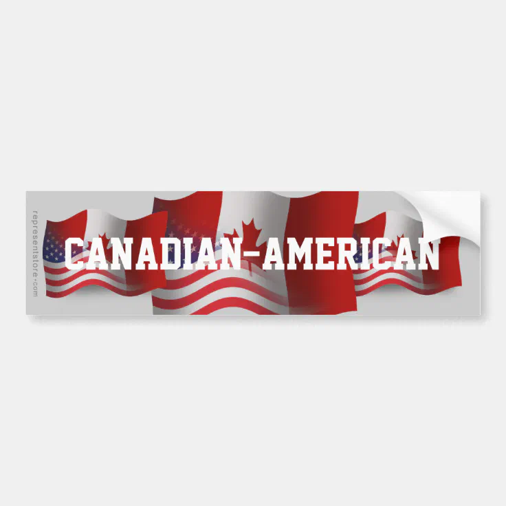 Canadian-American Waving Flag Bumper Sticker | Zazzle