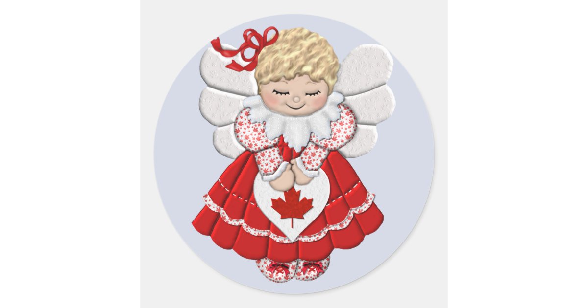 Canadian Angel Classic Round Sticker | Zazzle