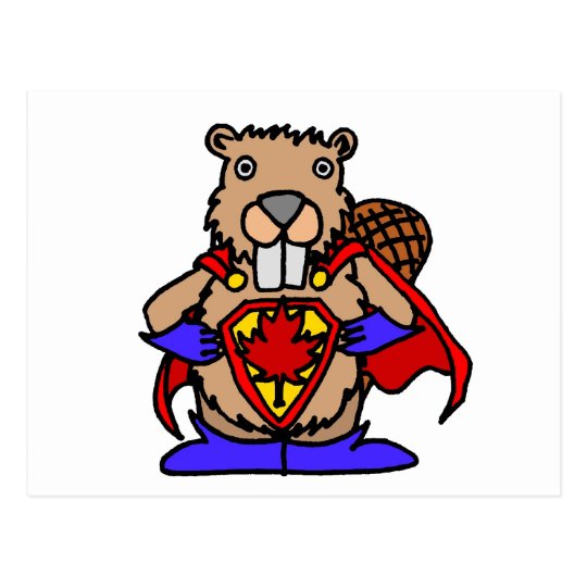 Canadian Beaver Superhero Postcard | Zazzle.com