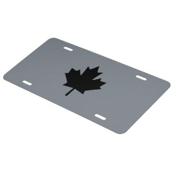 Canadian Black Maple Leaf Graphic License Plate | Zazzle