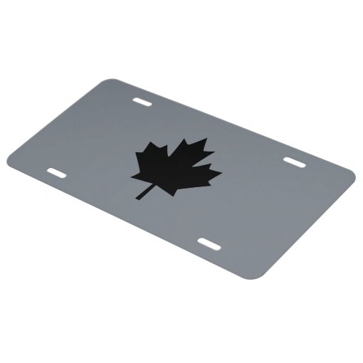 Canadian Black Maple Leaf Graphic License Plate | Zazzle