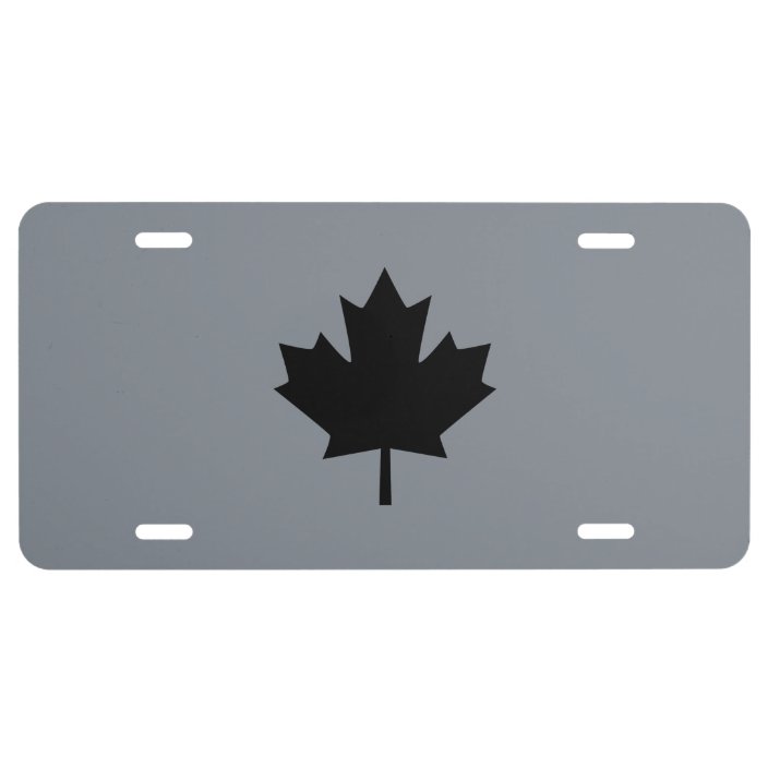 Canadian Black Maple Leaf Graphic License Plate | Zazzle.com