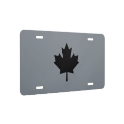 Canadian Black Maple Leaf Graphic License Plate | Zazzle