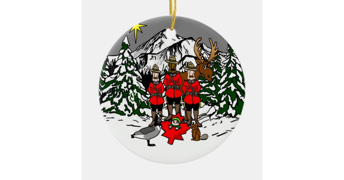 Canadian Christmas Nativity Scene Ceramic Ornament | Zazzle