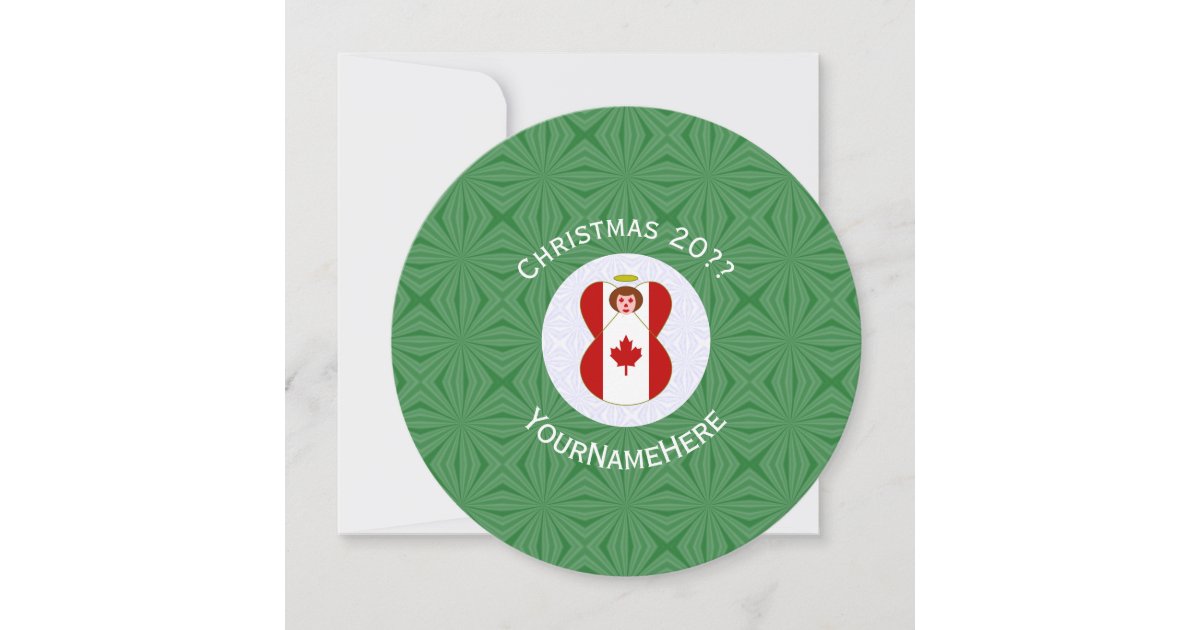 Canadian Flag Angel Christmas Personalized Invitation | Zazzle