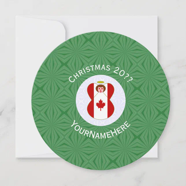 Canadian Flag Angel Christmas Personalized Invitation | Zazzle