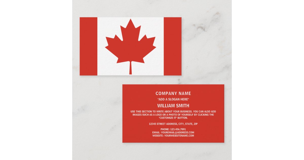 Canadian Flag, Flag of Canada Business Card | Zazzle