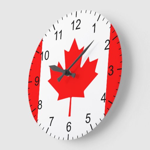 Canadian Flag Large Clock | Zazzle
