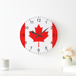 Canadian Flag Large Clock | Zazzle