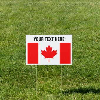 Canadian flag of Canada custom yard signs | Zazzle