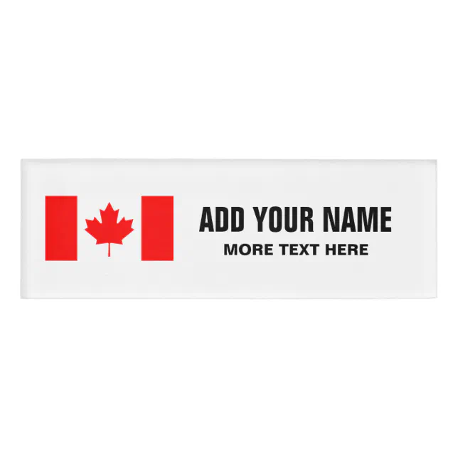 Canadian flag of Canada personalized name tags | Zazzle