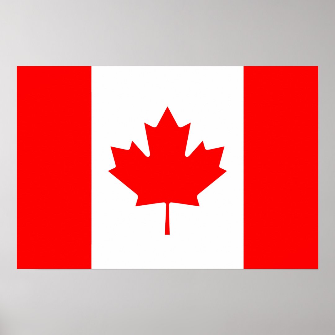 Canadian Flag of Canada Red Maple Leaf Poster | Zazzle