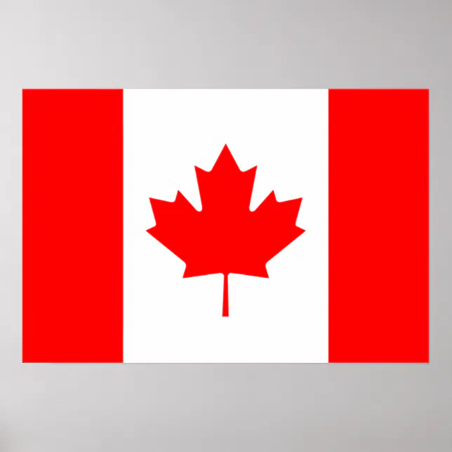 Canadian Flag of Canada Red Maple Leaf Poster | Zazzle