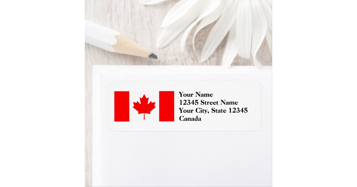 Canadian flag return address labels | Zazzle