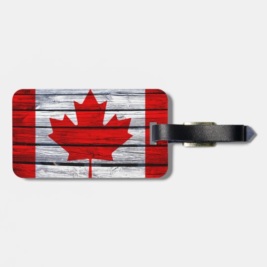 Canadian Flag Rustic Wood Luggage Tag | Zazzle.com