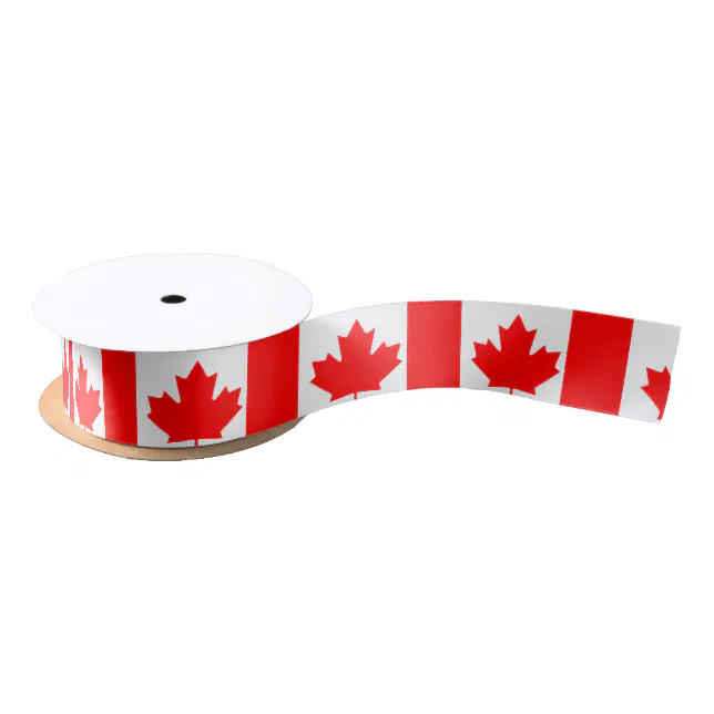 Canadian Flag Satin Ribbon | Zazzle