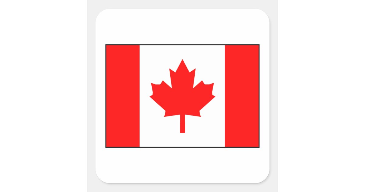 Canadian Flag Square Sticker | Zazzle