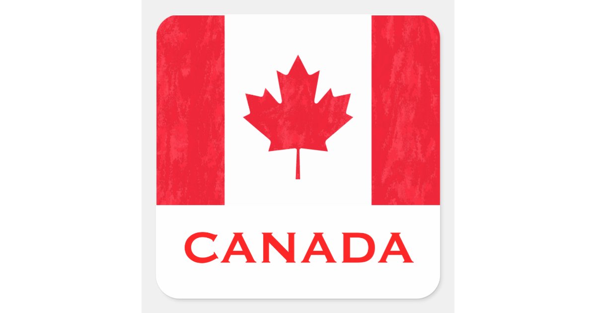 CANADIAN FLAG SQUARE STICKER | Zazzle