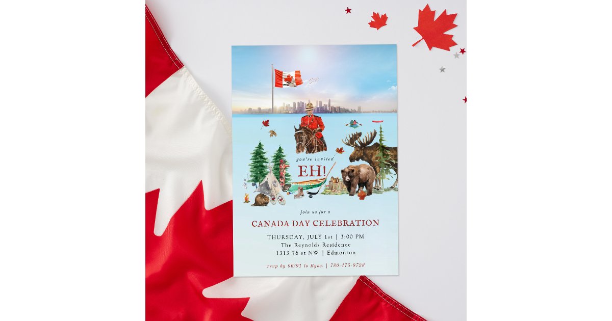 Canadian Landscape | Canada Day BBQ Party Invitation | Zazzle