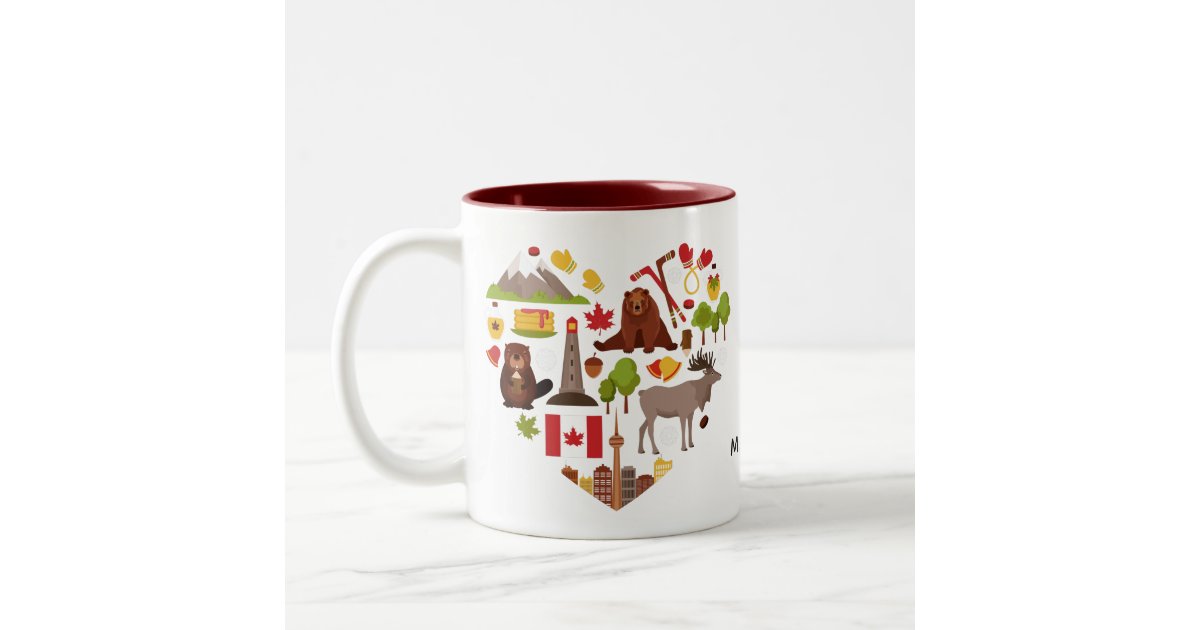 Canadian Love custom name mugs | Zazzle