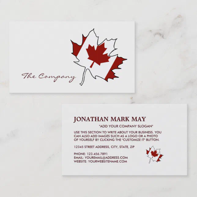 Canadian Maple Leaf Flag, Canada Business Card | Zazzle