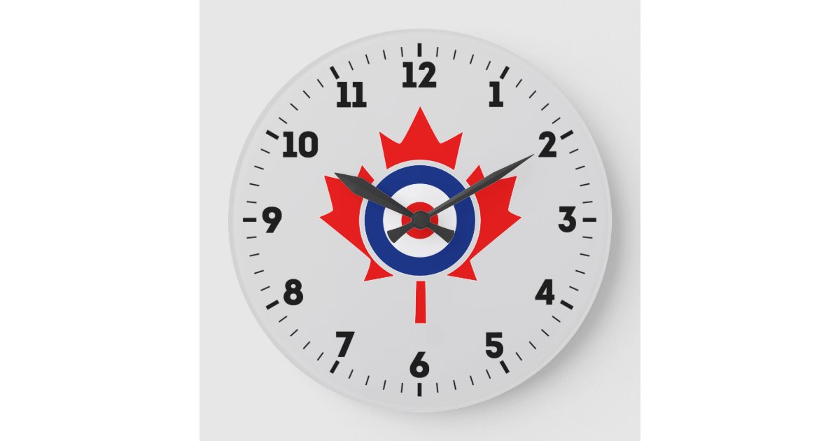 Canadian Maple Leaf Roundel Mod Badge on a Large Clock | Zazzle