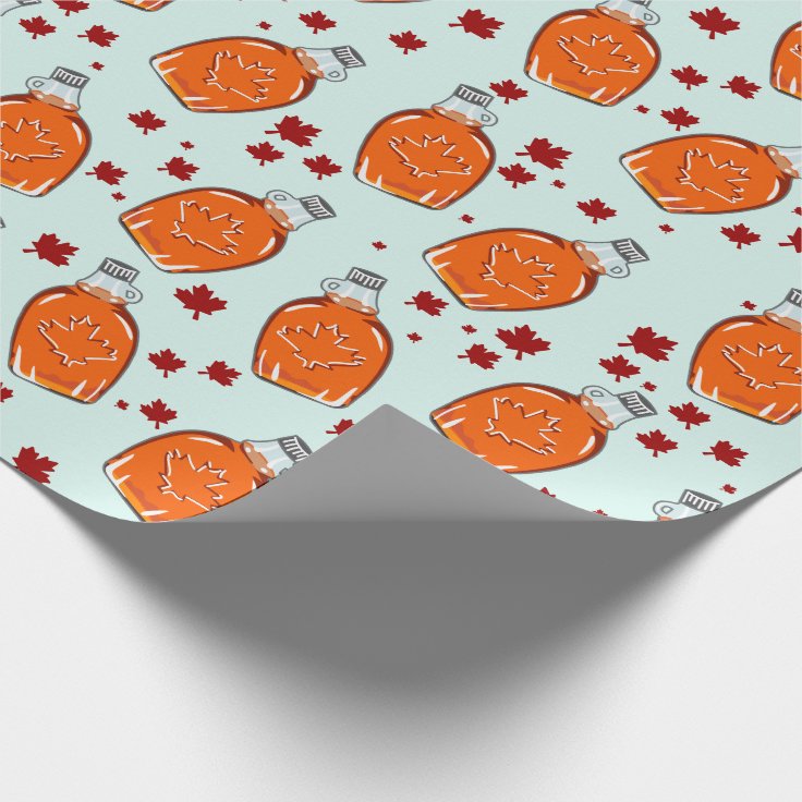 Canadian Maple Syrup Pattern Wrapping Paper | Zazzle