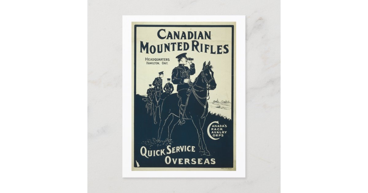 Canadian Mounted Rifles Postcard | Zazzle