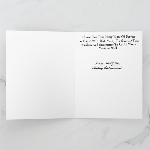 Canadian Mountie Silhouette Big Retirement Card | Zazzle
