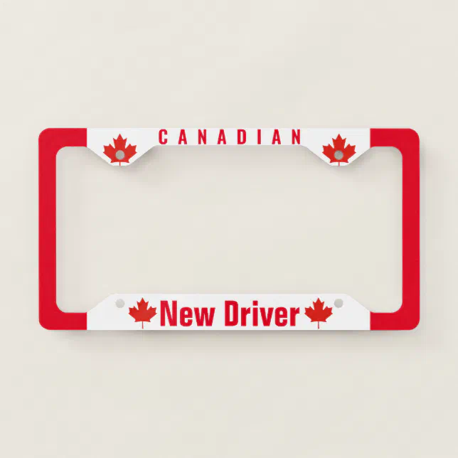 Canadian New Driver Canada Maple Leaf Emblem License Plate Frame | Zazzle