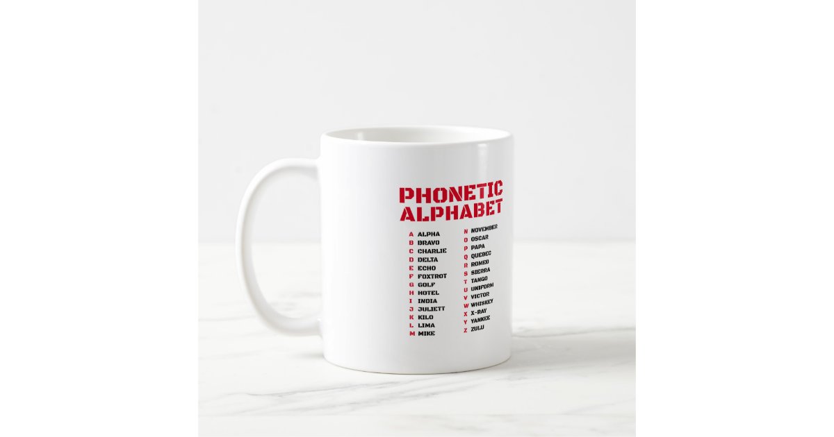 Canadian Phonetic Alphabet Coffee Mug | Zazzle