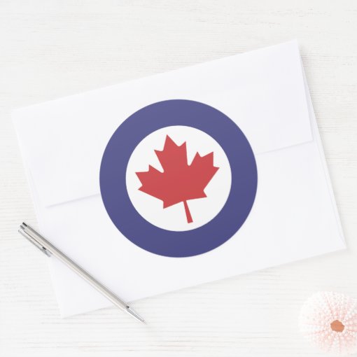 Canadian RAF Maple Leaf Roundel Classic Round Sticker | Zazzle