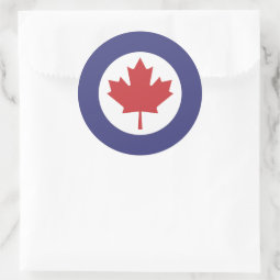 Canadian RAF Maple Leaf Roundel Classic Round Sticker | Zazzle