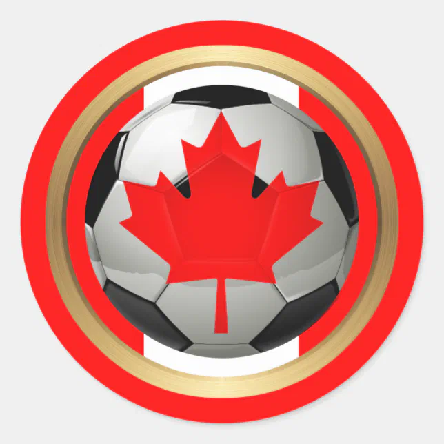 Canadian Soccer Ball Classic Round Sticker | Zazzle