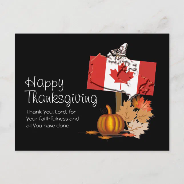 CANADIAN THANKSGIVING with | Flag of Canada Postcard | Zazzle