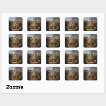 Canal houses square sticker | Zazzle