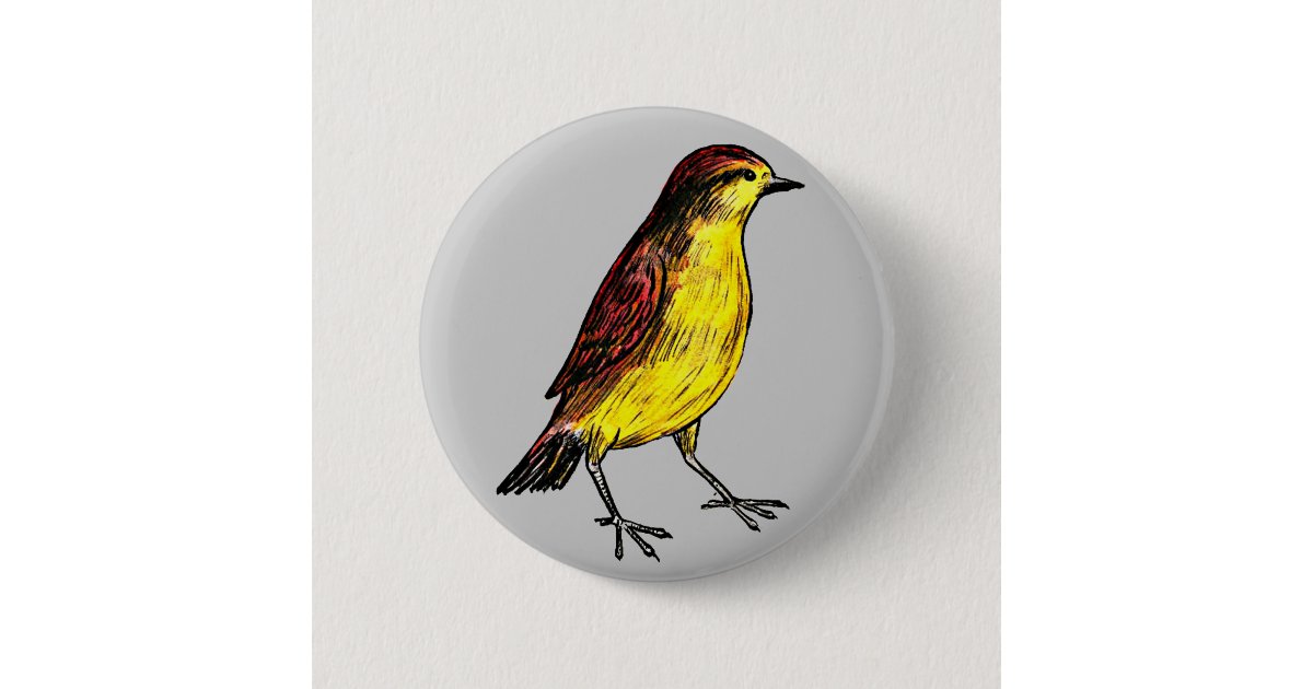 Canary Bird Button | Zazzle