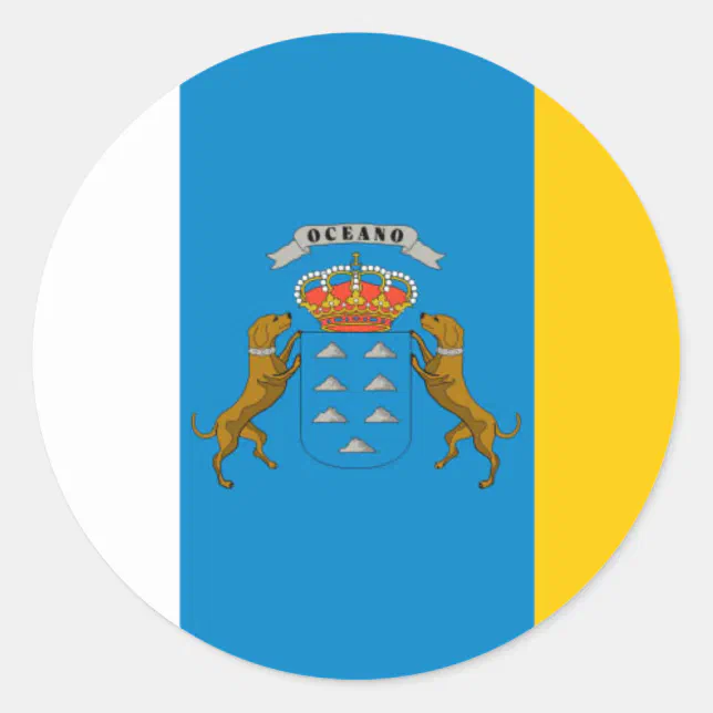canary island flags classic round sticker | Zazzle