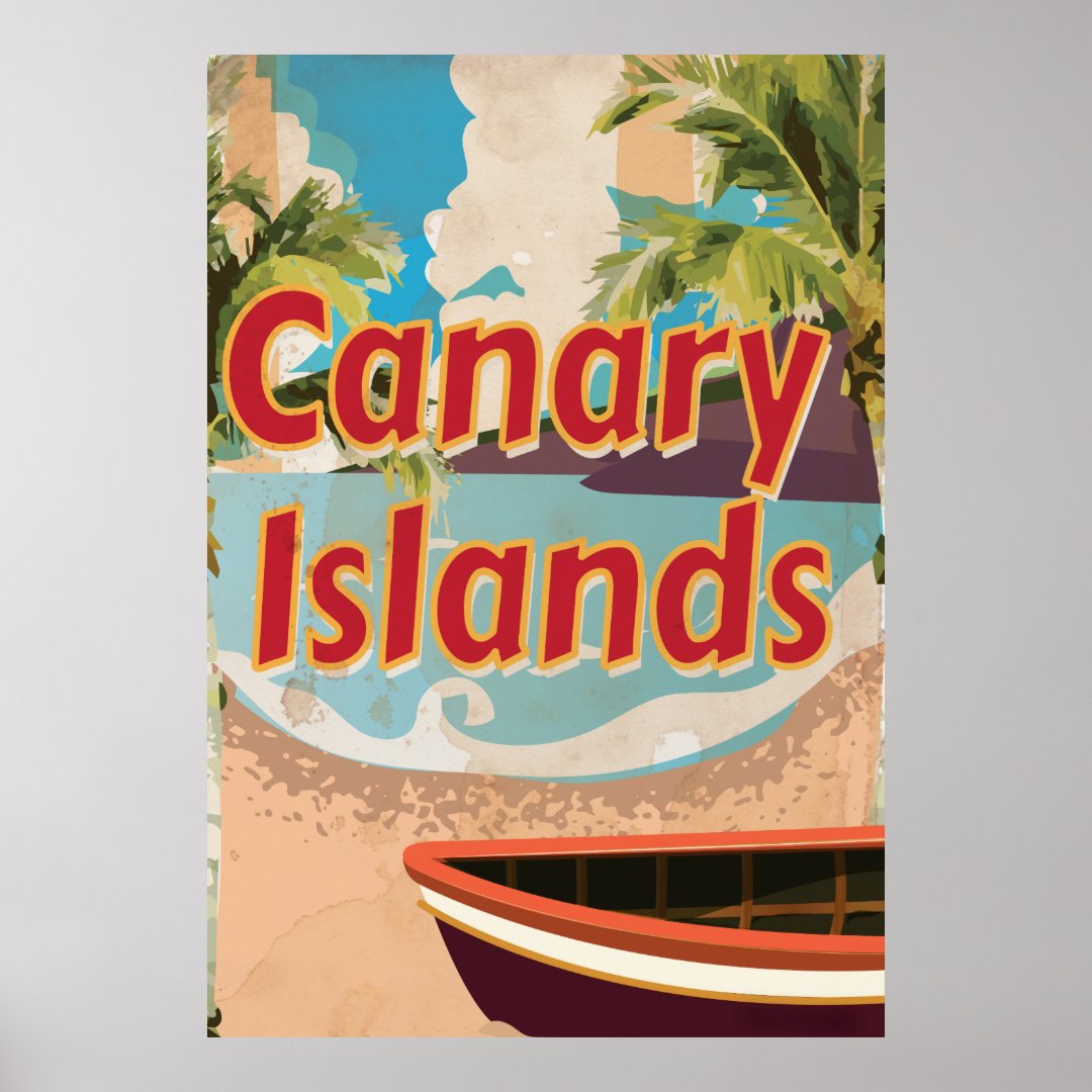 Canary Islands Vintage Travel Poster | Zazzle