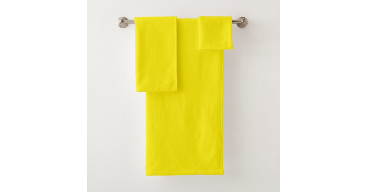 Canary Yellow Solid Color Bath Towel Set | Zazzle