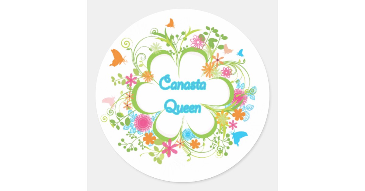 Canasta Queen Classic Round Sticker | Zazzle