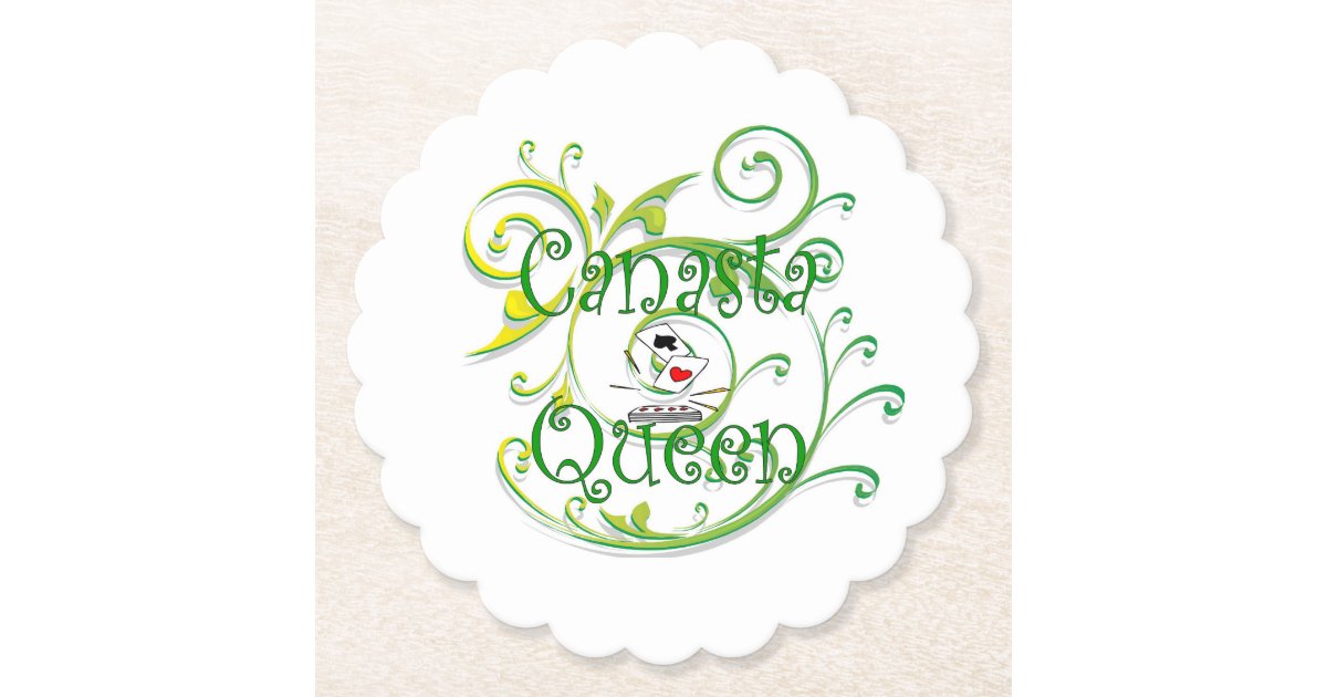 Canasta Queen Paper Coaster | Zazzle