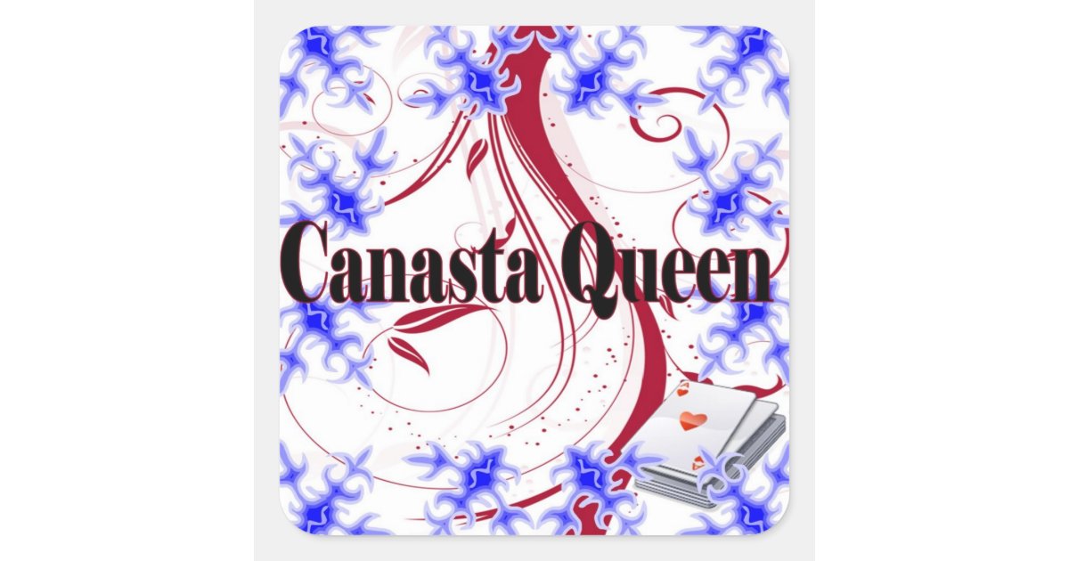 Canasta Queen Square Sticker | Zazzle