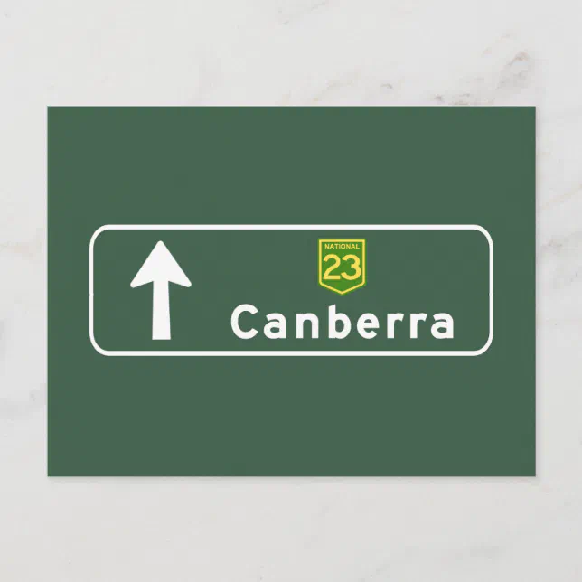 Canberra, Australia Road Sign Postcard | Zazzle