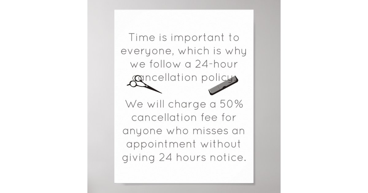 Cancellation policy poster | Zazzle Cancellation policy poster | Zazzle