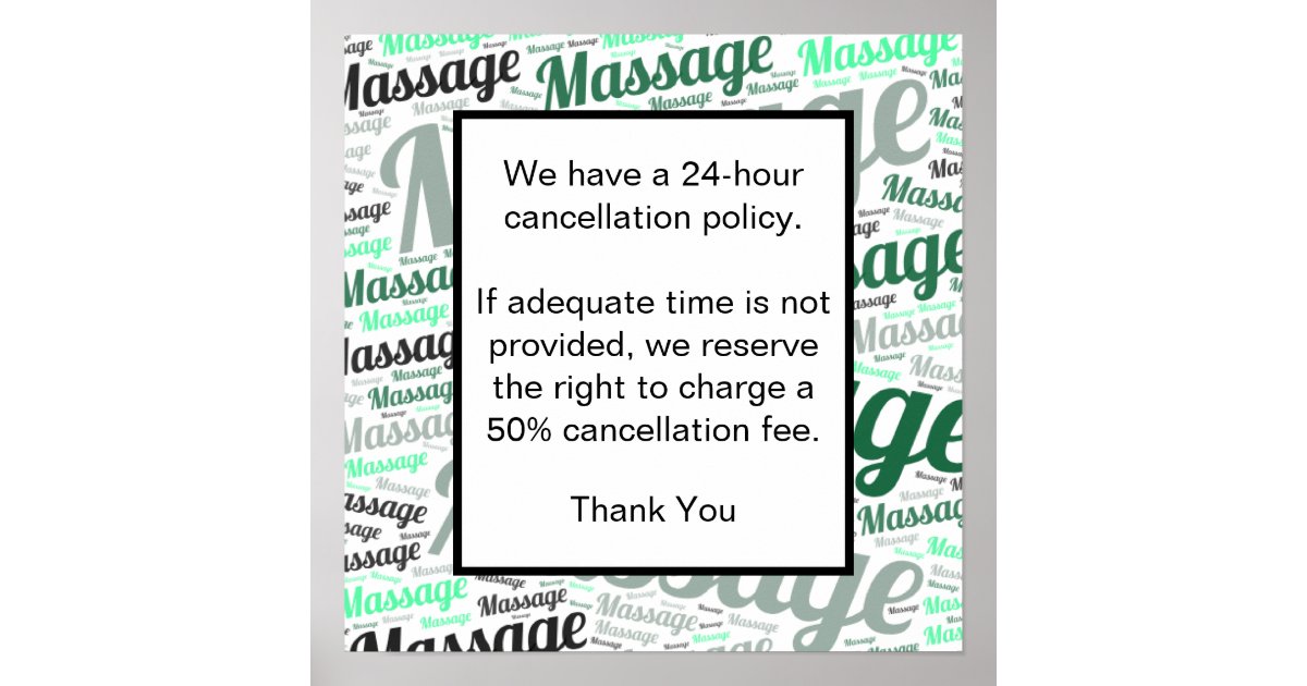 Cancellation policy poster | Zazzle