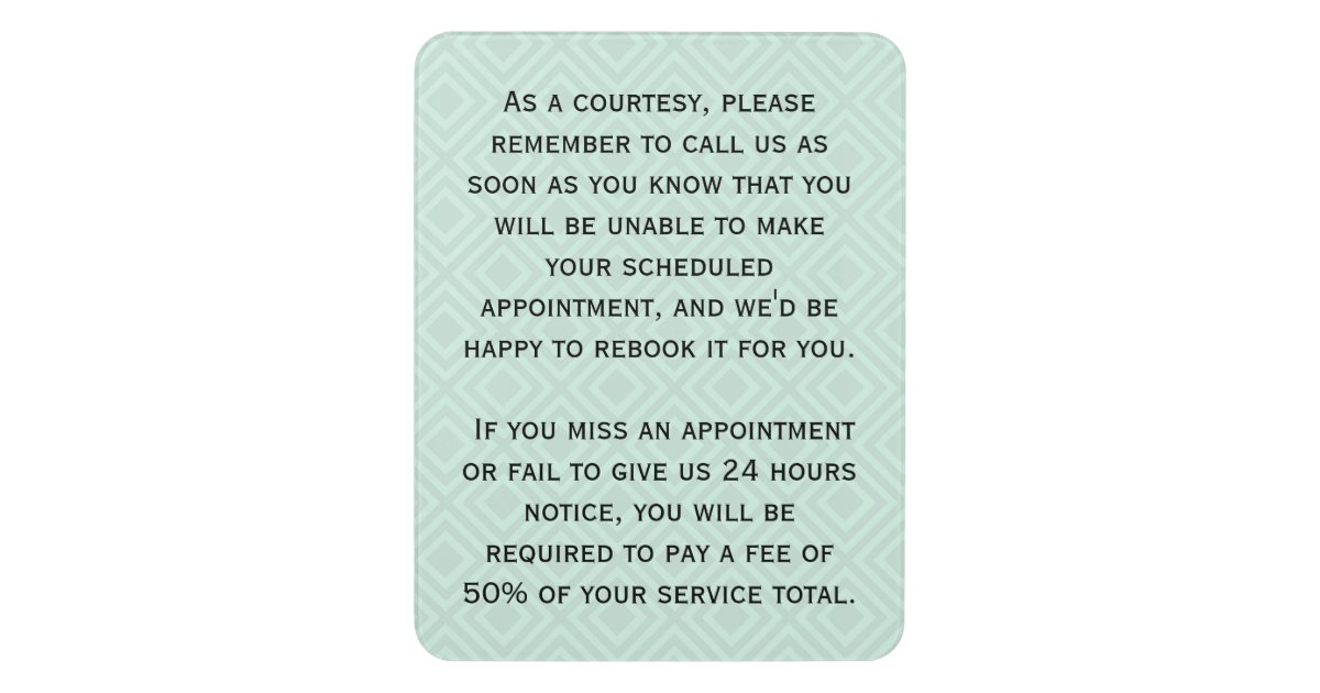 cancellation-policy-poster-for-salon-or-spa-door-sign-zazzle